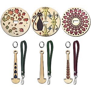 VEOUNDK 3 PCS Portable Wrist Yarn Holders Wooden Yarn Carrier Yarn Spinner for Carrying Yarn On The Go Knitting Supplies for Compilation Enthusiasts