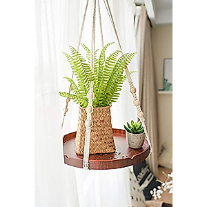 TIMEYARD Macrame Plant Hanger - Indoor Hanging Planter Shelf - Decorative Flower Pot Holder - Boho Bohemian Home Decor, in Box, for Succulents, Cacti, Herbs, Small Plants