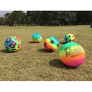 Toyvian Pool Rainbow Ball Rainbow Volleyball Handball Rainbow Dodgeball Novelty Rainbow Ball Kickball Beach Sports Ball Rainbow Kid Ball Rainbow Playground Ball Indoor Child Toy Ball