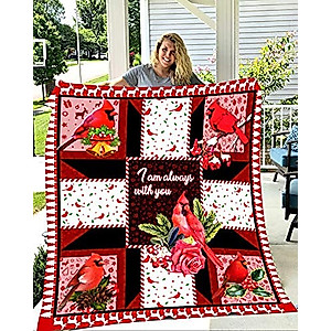 Valentine's Day Cardinals Birds Sherpa Blanket Super Soft Throw Fleece Warm Blanket for Bedroom Couch Sofa Living Room…