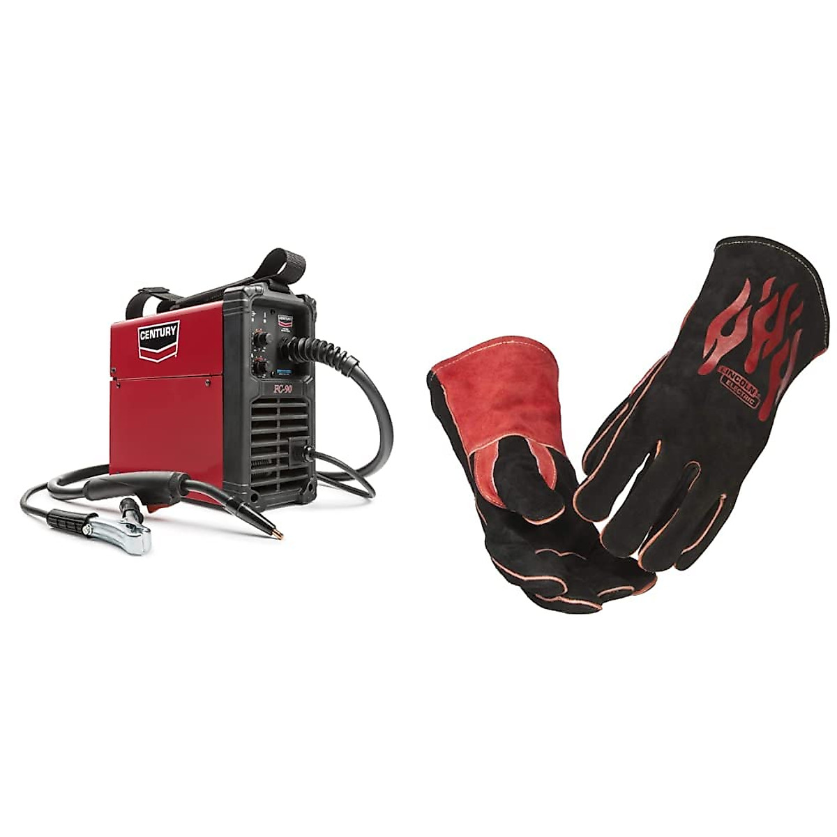 Lincoln Electric FC90 Flux Core Wire Feed Welder + Traditional MIG/Stick Welding Gloves