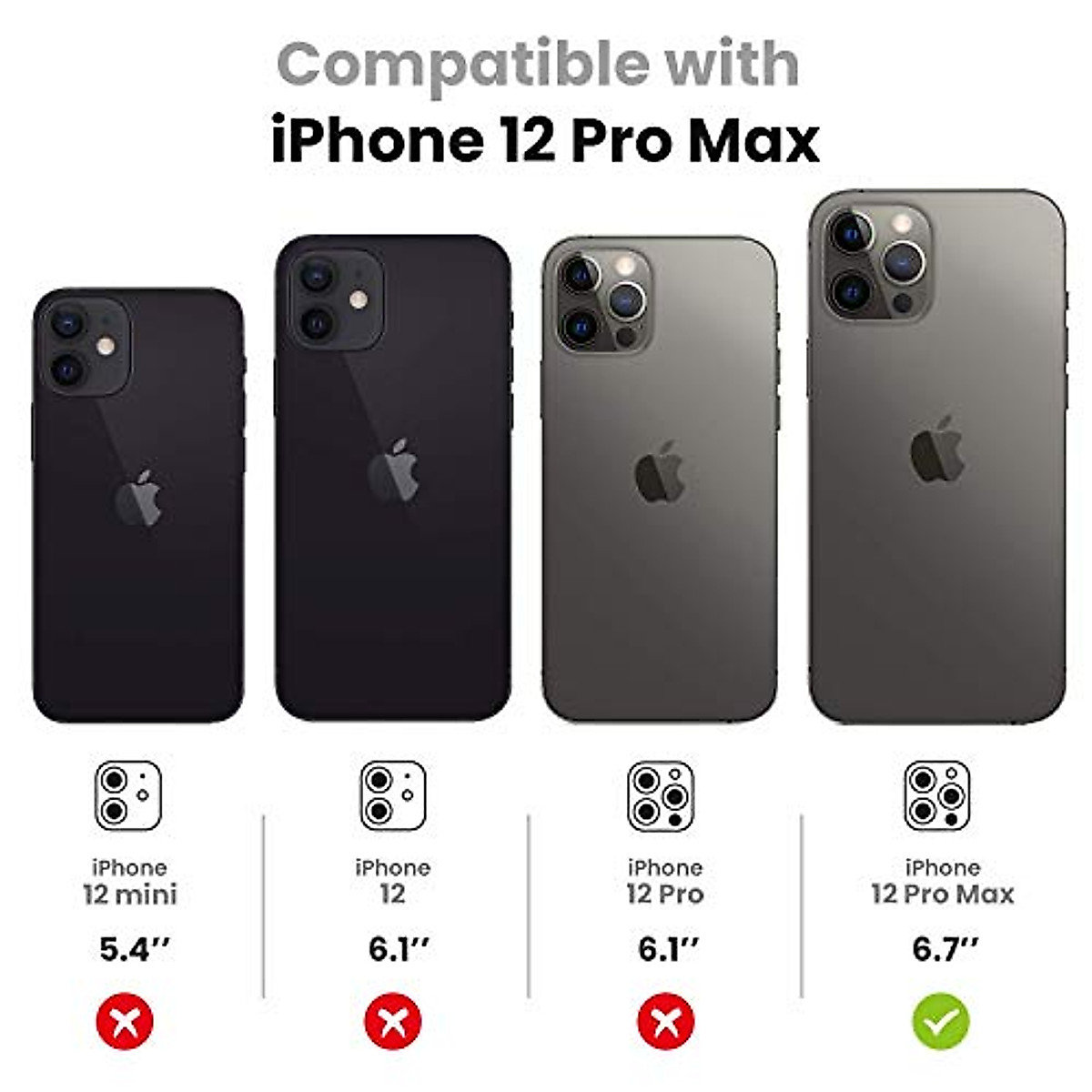 Tensea Compatible with iPhone 12 Pro Max Camera Lens Protector, 9H Tempered Glass Camera Cover Screen Protector for iPhone12 Pro Max 6.7 inch 2020 (Glitter)