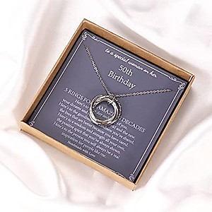 30th Birthday Gifts for Women, 3 Circle Necklace 30th Birthday Gifts Jewelry for Women Her Thirty 30 Years Old Birthday Gifts for 30 year old Woman Three 3 Decades Birthday Necklace for Women