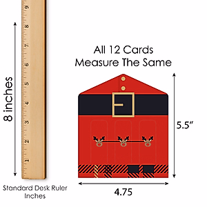 Big Dot of Happiness Jolly Santa Claus - Christmas Party Game Pickle Cards - Pull Tabs 3-in-a-Row - Set of 12