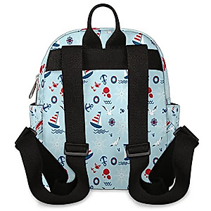 Marine Sailboat Mini Backpack Purse for Women, Anchor Small Fashion Daypack, Casual Lightweight Bag