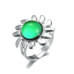 LH1028 12pcsChristmas present Mixed Mood rings classic temperature change color mood ring lovers (Adjustable Size)