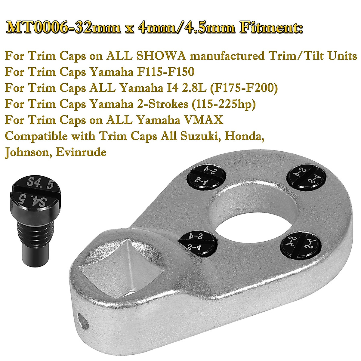 V-SEK 115225FS Fast Strike Power Trim Motor Seal Kit & Outboard Trim/Tilt Pin Wrench MT0006 32mm x 4mm/4.5mm (YB-06175-1A) Compatible with Yamaha Suzuki Johnson Evinrude O-Rings