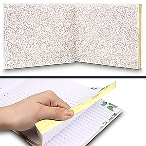 DICANG Wedding Guest Book - Sign in Guest Book Wedding Reception - 120 Pages Wedding Registry Guestbook with Gold Foil, Gilded Edges and Two Markers Pen, Guestbook Wedding 9 x 7 Inch