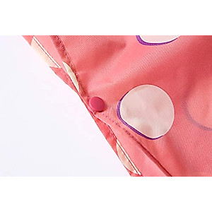 Unisex Rain Poncho Raincoat Hooded for Adults Women with Pockets(Pink Polka Dot)