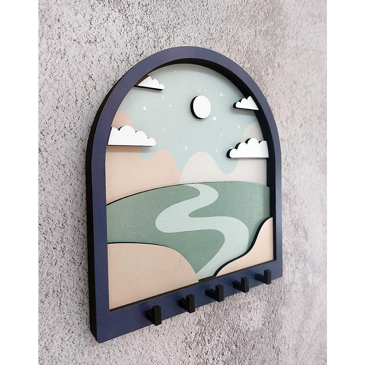 Cartoon Key Holder, Fairy Key Holder, Fairy Tale Layered Wood Art, Dimensional Wood Art Key Holder, Modern Key Rack, Fairy Scenery Wall Art, Entryway Organizer, Abstract Wall Decoration