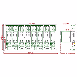 Electronics-Salon DIN Rail Mount AC/DC 24V Control 8 SPDT 16Amp Pluggable Power Relay Module, G2R-1-E