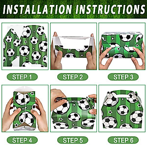 Erweicet Soccer Party Treat Boxes 24 PCS Football Gift Boxes Cardboard Candy Cookies Box with Handles Goodie Bags for Kids Sports Theme Birthday Party Decoration Soccer Party Supplies
