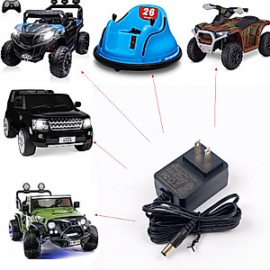edonka 12V Charger for Kids Ride on Car 12 Volt Ride On Truck Charger for Electric SUV Tractor Toys with Charging Indicator Light for Children's Electric Ride Toy Battery Supply Power Accessories