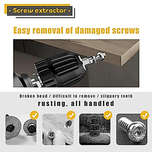 Damaged Screw Extractor Set- 6Pcs Double Head Drills with Storage Box, Screw Extractor Kit Made of Authentic 4341 Steel, Premium Stripped Screw Removal Tool for Easy Removal Rusted hardware- Samest