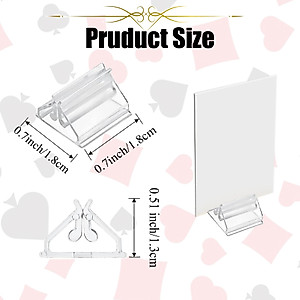 80 Pcs Card Stands Translucent Plastic DIY Card Holders 0.7 Inch Table Number Stands Clear Paper Board Clips for Cards Photos Memos Pictures Display Game Party Favor