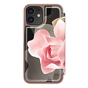 Ted Baker KNOWANE Mirror Folio Case for iPhone 12/12 Pro (6.1inch) - Porcelain Rose (Black)
