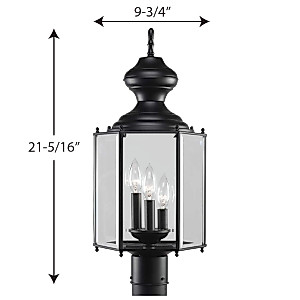 Progress Lighting P5432-31 BrassGUARD Lantern Outdoor, Black