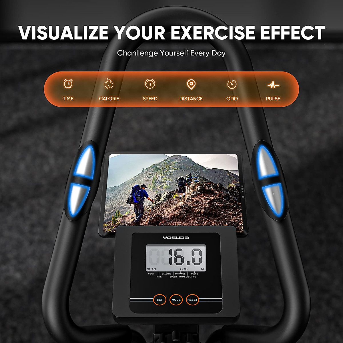 YOSUDA Pro Cardio Climber Stepping Elliptical Machine, 3-in-1 Elliptical Machine Stair Stepper Trainer, Total Body Fitness Cross Trainer with Quiet Magnetic Driving System, 16 Resistance