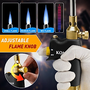 KOMAN Propane Torch Head,High Intensity Trigger Start Mapp Gas Torch Kit with Self Ignition, Welding Torch Head by Propane MAPP, MAP/PRO,for Soldering,Brazing,Stripping Paint,Cooking(CSA Certified)
