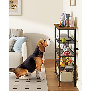 Pipishell 5-Tier Shoe Rack for Entryway and Small Spaces with Wooden Top & Metal Frames, Shoe Storage Organizer with Adjustable Storage Shelves, PISRB4V