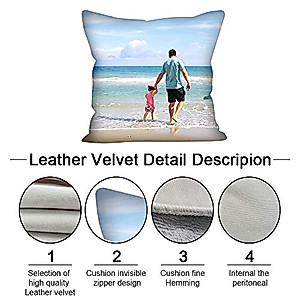 Custom Pillow, Personalized Photo Pillows, 16 x 16 ”(Including Pillow Insertion)Design Throw Pillow with Photo Text, Customize Pet Pillow, Personalized Memorial Gift for Birthday, Christmas