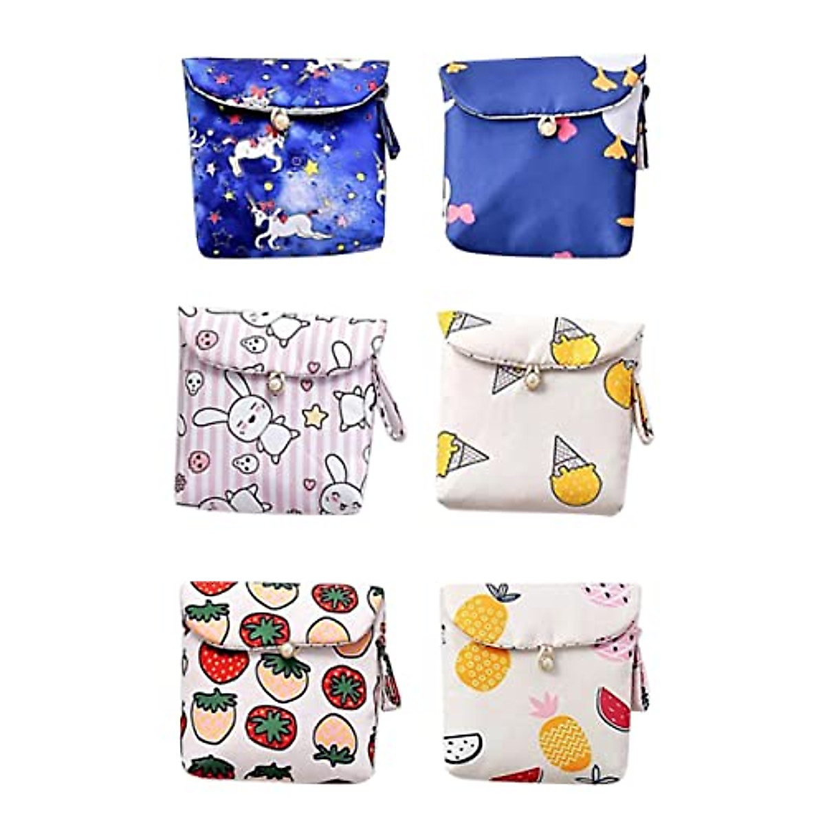 Cabilock 18 pcs Mini Lipstick Bags Head Change Fashionable Card Travel for Cotton Outdoor Pad Wallets Practical S Container Towel Portable Bag Napkins Menstrual Fabric Women Money