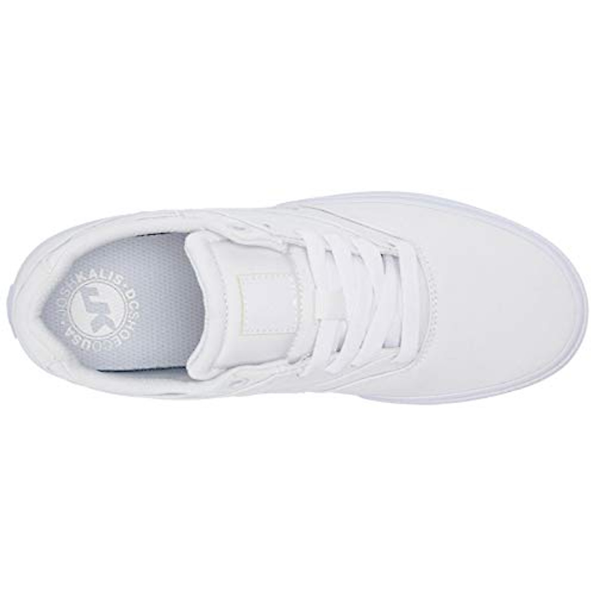 DC womens Kalis Vulc Skate Shoe, White/White, 7 US