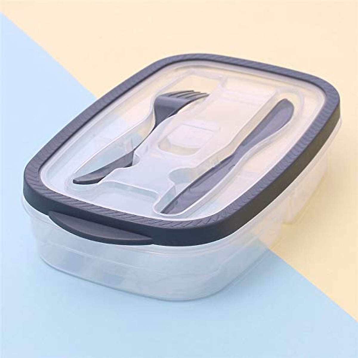GAGALU Metal Lunch Box Plastic Bento Box Meal Storage Food Prep Lunch Box 2 Compartment Reusable Microwavable Containers Home Lunchbox