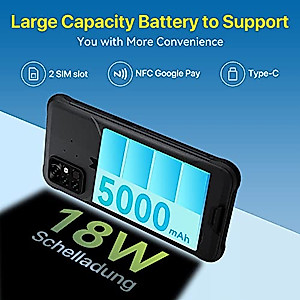 UMIDIGI Bison PRO Rugged Unlocked Smartphones,4GB+128GB Android 11 IP68/IP69K Waterproof Shockproof Phone Helio G80 48MP Camera 6.3" FHD+ 5000mAh Fast Charge Global Version NFC Rugged Smartphone