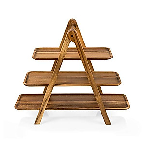 TOSCANA - a Picnic Time brand, 3 Tiered Serving Ladder - Charcuterie Boards - Wood Serving Platters