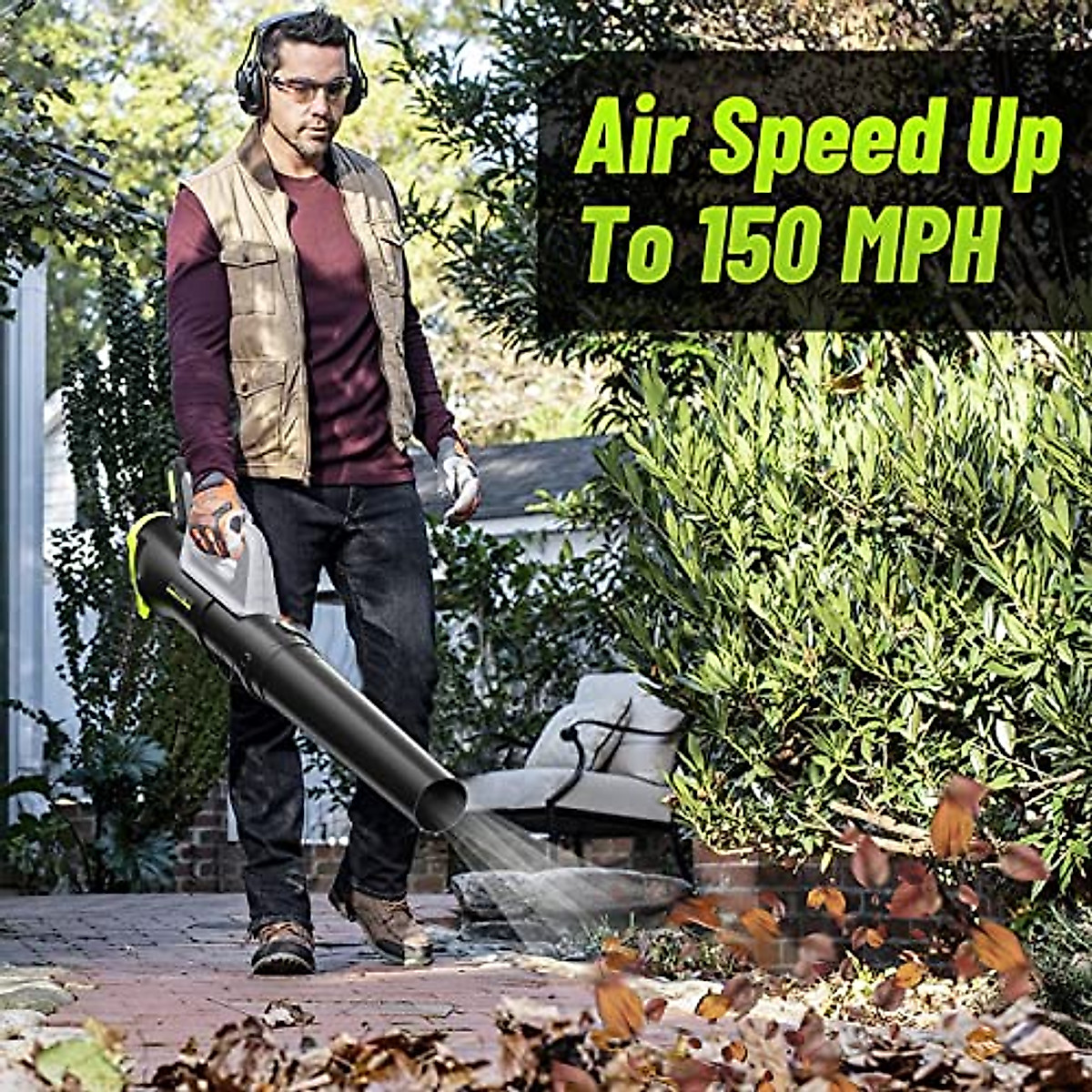 MYTOL Cordless Leaf Blower 150MPH 350CFM, Electric Handheld Leaf Blower with 2 * 20V 2Ah Batteries, Infinitely Variable Speed, Lightweight Axial Powerful Blower for Lawn Care | Patio | Yard | Jobsite