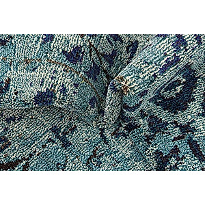 Unique Loom Medici Collection Vintage Botanical Traditional Light Blue Square Rug (8' 0 x 8' 0)