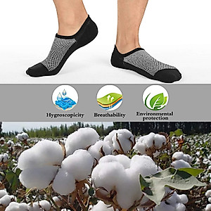 Faustine No Show Socks Ankle Low Cut Socks for Mens or Womens, Non Slip, 8 Pairs (8 Pairs (Black), L/XL(US Men Shoes Size 10-14))