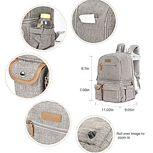 MOMIGO Breast Pump Backpack - Cooler and Moistureproof Bag Double Layer for Mother Outdoor Working Backpack with 13 Inch Laptop Compartment Fit Most Breast Pumps (Grey)