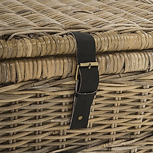 happimess HPM9001C Caden 30" Wicker Storage Trunk, Collapsible for flat storage, Rattan-Kubusoft Gray, Coastal for Office, Dorm Room-LivingRoom, Bedroom, Dining Room, Natural