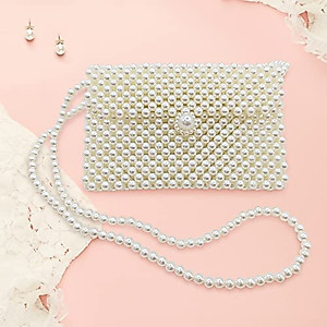 Frutain Pearl Purse for Women,Beaded Purse Pearl Bag,Pearl Clutch Purse for Women and Girl,for Party Appointment