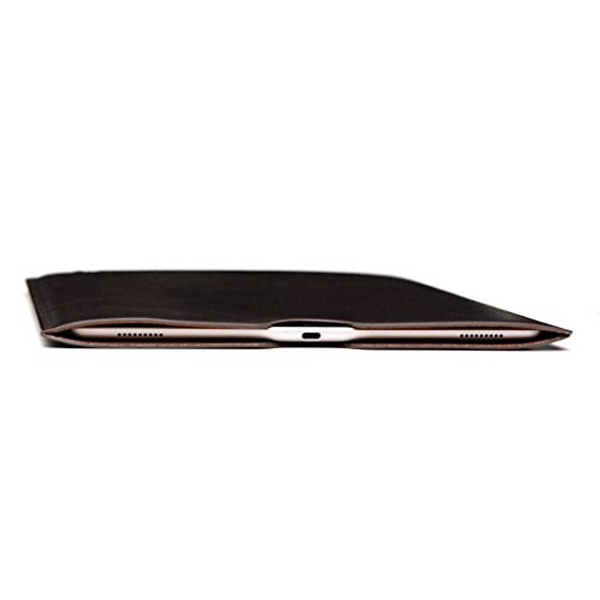 Dockem Executive Sleeve for iPad Pro 12.9 (2015 & 2017): Premium Dark Brown Synthetic/Vegan Leather Lined with Soft Microfiber Felt: Slim, Simple, Slip-on Tablet Case