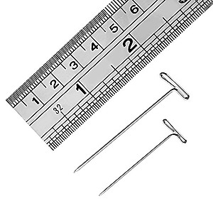 Dreamlover Straight Sewing Pins, T Pins for Mannequin Wig Head, Blocking Pins, Long Push Cubicle Pins, Straight Pins with Large Heads, 100 Pieces, 1.5 Inches and 2.0 Inches
