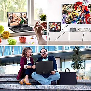 NAVISKAUTO 17.9" Portable DVD Player with 15.6'' Large Screen Free Carry Bag Rechargeable Battery Support HDMI Input, 1080P Video, MP4, Sync Screen, Last Memory, AV in & Out, Region Free, USB