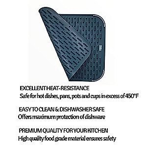 VIRKI Silicone Dish Drying Mat, Large 21"x18", Reusable Dish Mat, Non-Slip Kitchen Mat, Heat Resistant, Easy Dish Drying, Dishwasher Safe, Raised Edge Design