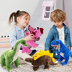 ArtCreativity Plush Dinosaur Stuffed Animals for Kids, Set of 4, Stuffed Dinosaur Plushy for Boys and Girls Ages 3+, Plush Animals Dinosaur Toys For Kids, Dino Plush Easter Dinosaur Plush Party Favors
