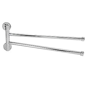 Wifehelper Swivel Towel Bar Bathroom Wall Mounted Towel Rack Swing Out Rotating Hanger Towel Holder Storage Organizer Space Saving for Bathroom(2 Arms)