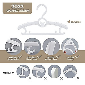 HOUÍSM Baby Hangers Adjustable for Nursery, 20Pack Cream White Baby Clothes Hangers, Cascading Fox Rack for Newborn Infant Toddler Child Closet, Boy Girl Connecting Bottom Hangers with Coat & Pants