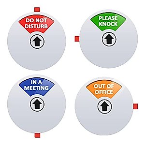 Privacy Sign,Do Not Disturb/Please Knock/Out of Office/in a Meeting Sign,Office Door Sign That Lets Others Know Whether You're Available Or Not(5inch,Silver)