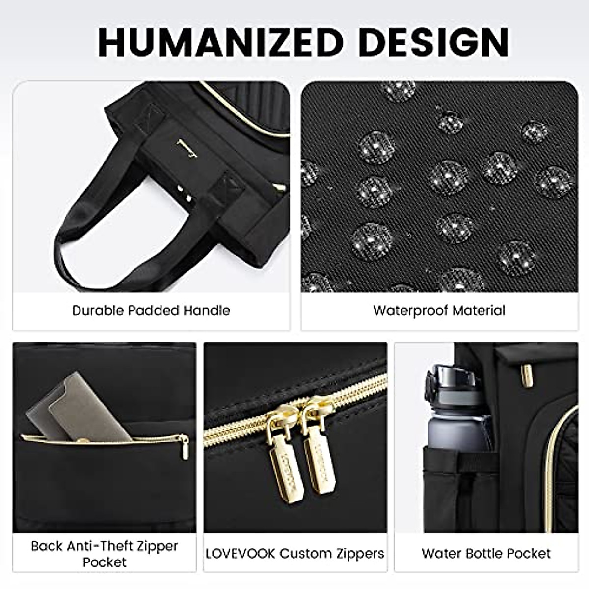 LOVEVOOK Laptop Backpack Purse for Women, Wide Top Open Teacher Nurse Tote Bag, 15.6 Inch Work Laptop Bag with USB Port,Business Travel Computer Backpack College school bookbag…