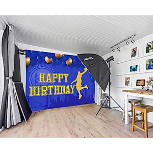 LYLYCTY 7x5ft Happy Birthday Backdrop for Kids Boy Birthday Party Supplies Royal Blue Balloon Background Photo Banner Studio Background Booth Props LYLS925 (No Logo)