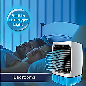 Arctic Air Chill Zone XL Evaporative Cooler with Oscillating Fan, Auto-Off Timer, Portable Fan with 4 Adjustable Speeds, 16-Hour Cooling Fan for Bedroom, Living Room, Office & More,White