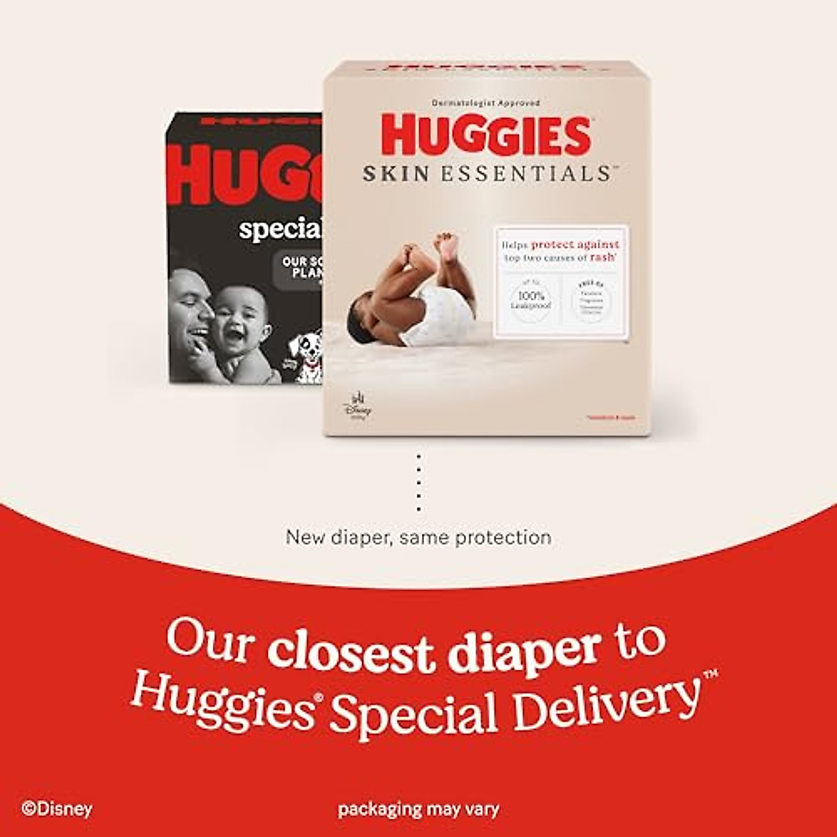 Huggies Size 1 Diapers, Skin Essentials Baby Diapers, Size 1 (8-14 lbs), 198 Count (3 Packs of 66)
