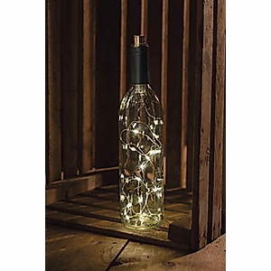 Primitives by Kathy 101394 Battery Operated Wine Bottle Stopper LED Twinkle Lights, 58-Inch String, White