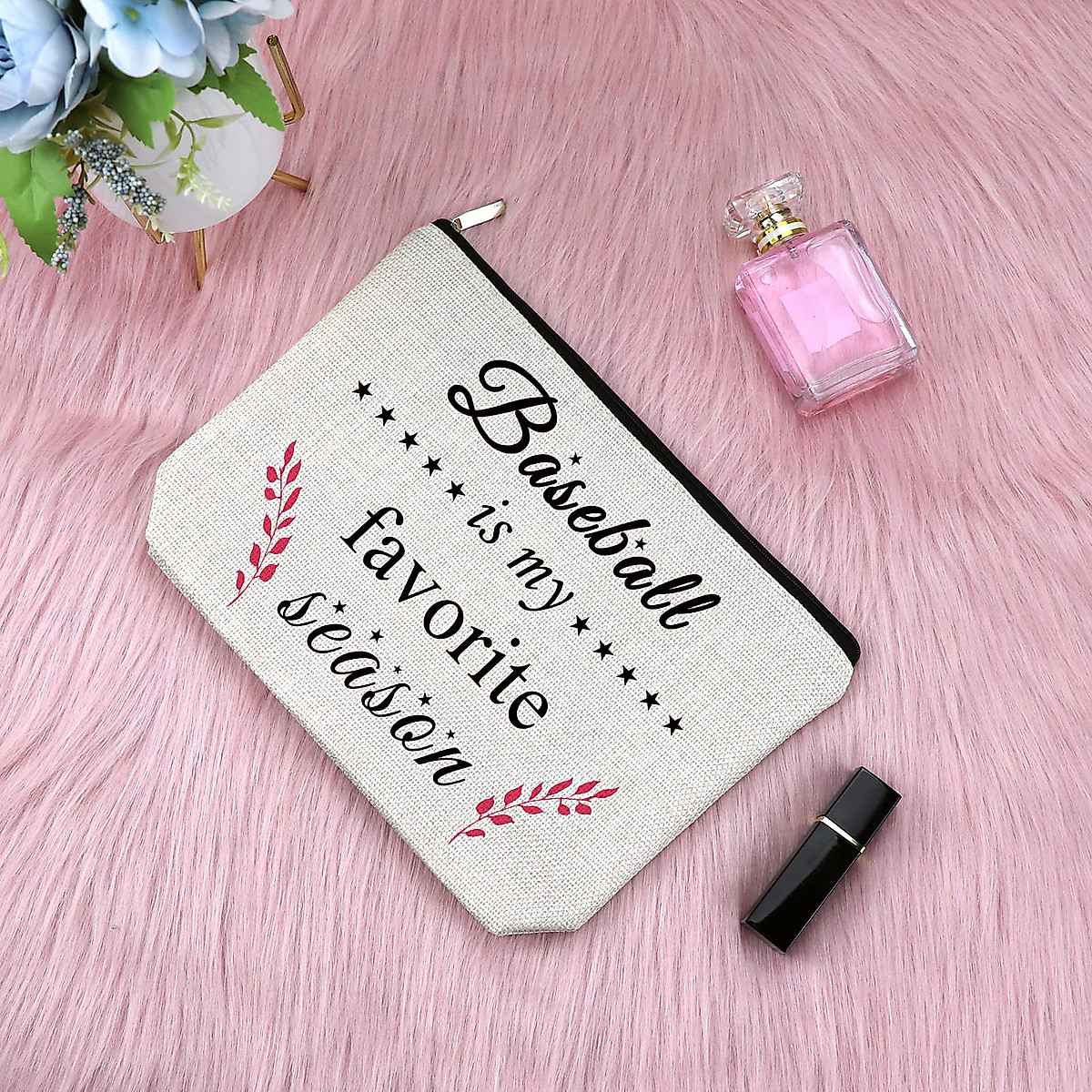 Sfodiary Baseball Lover Gift for Women Makeup Bag Baseball Theme Gift Baseball Gift for Girls Cosmetic Bag Best Friend Birthday Gift for Her Thank You Gift Graduation Gift Travel Cosmetic Pouch